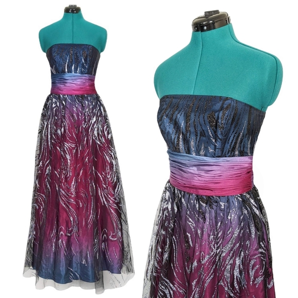 David's Bridal | Dresses | Sparkly Prom Dress Davids Bridal Gradient ...